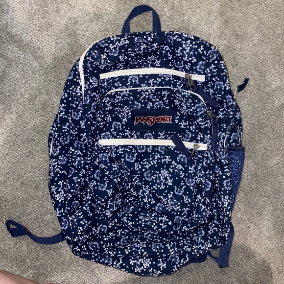 Jansport | Bags | Jansport Blue Floral Backpack | Poshmark